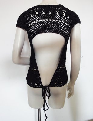 Moda cortada parte posterior del detalle de la ropa del ganchillo de la mano del top sin mangas del ganchillo atractiva