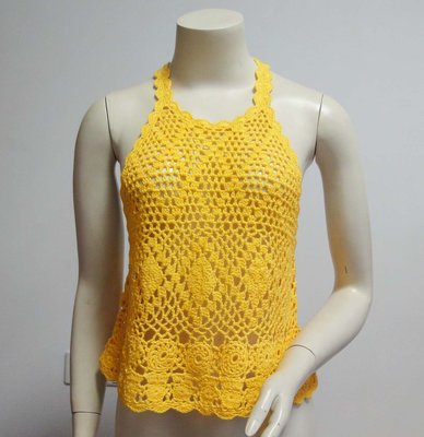 Estilo sport atractivo superior de la ropa del ganchillo de las señoras de la correa del cuello de tirante