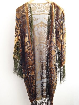 Estampado de plores largo para mujer de la quemadura del kimono del diseño de la corona de la moda