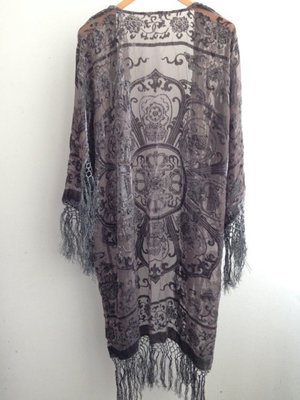 Estampado de plores largo para mujer de la quemadura del kimono del diseño de la corona de la moda