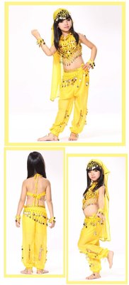 Trajes indios de la práctica de la danza de vientre del bebé del estilo con la tela Shinning de los puntos