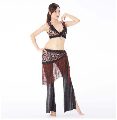Halter Top Tribal Belly Dance Costumes Long Fringe Belt Set On Stock