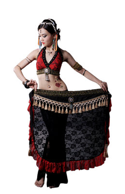 La danza de vientre tribal del cordón suave hecho a mano viste los trajes más atractivos de la danza del vientre