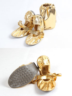 Zapatos de la danza de vientre de la PU con oro Shinning o únicos zapatos suaves plegables de plata