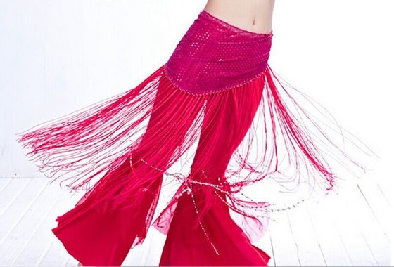 La bufanda Shinning de la cadera de las lentejuelas para la danza del vientre/franja de largo las bufandas de la cadera de la danza de vientre
