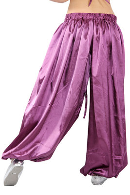 La danza de vientre elástica del harén del satén jadea, los pantalones rosa, color negro del harén de la danza del vientre