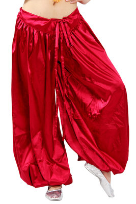 La danza de vientre elástica del harén del satén jadea, los pantalones rosa, color negro del harén de la danza del vientre