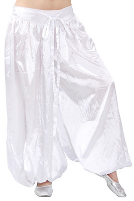 La danza de vientre elástica del harén del satén jadea, los pantalones rosa, color negro del harén de la danza del vientre