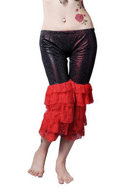 La danza de vientre del funcionamiento jadea los pantalones de la cintura elástica con las polainas separadas del cordón