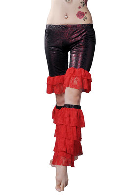 La danza de vientre del funcionamiento jadea los pantalones de la cintura elástica con las polainas separadas del cordón