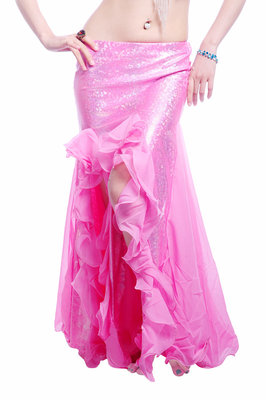 Dancewear de la falda de la sirena de la danza de vientre de la tela del punto de la impresión de la hoja de plata del oro
