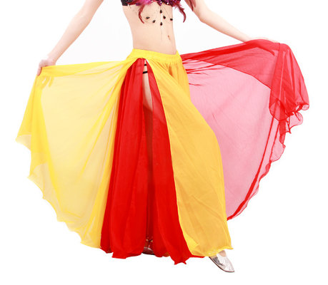 Faldas coloridas de la danza de vientre/traje atractivo de la danza de vientre del funcionamiento para Womem