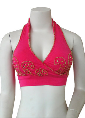 Top del sujetador de la danza del vientre/ropa con tirante y espalda descubierta moldeados atractivos del bellydance