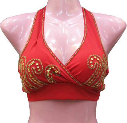 Top del sujetador de la danza del vientre/ropa con tirante y espalda descubierta moldeados atractivos del bellydance