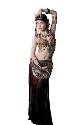 Brown, negro, leopardo que la danza de vientre tribal jadea el sujetador, correa fija/los trajes egipcios de la danza de vientre