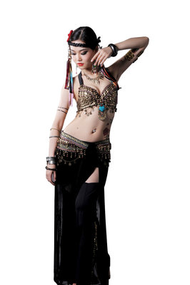 Brown, negro, leopardo que la danza de vientre tribal jadea el sujetador, correa fija/los trajes egipcios de la danza de vientre