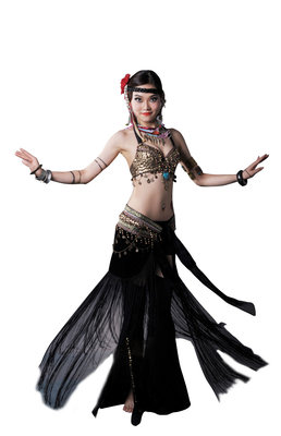 Brown, negro, leopardo que la danza de vientre tribal jadea el sujetador, correa fija/los trajes egipcios de la danza de vientre
