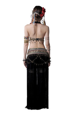 Brown, negro, leopardo que la danza de vientre tribal jadea el sujetador, correa fija/los trajes egipcios de la danza de vientre