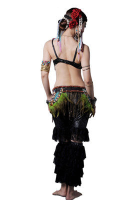 Ropa tribal hermosa atractiva de la danza de vientre, trajes de las bailarinas de la danza del vientre para entrenar