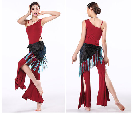 Top modal elegante y pantalones del leotardo de los trajes/de los equipos de la práctica de la danza de vientre