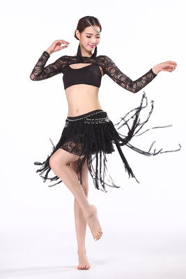 Top y falda atractivos del cordón de la ropa del desgaste de la práctica de la danza de vientre del bollywood indio