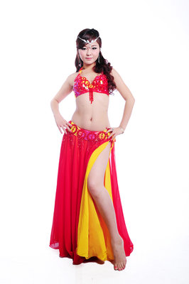 Los trajes profesionales moldeados shinning de la danza de vientre del teñido anudado con las hebillas del círculo diseñan