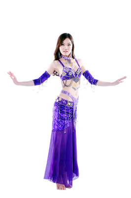 Los trajes profesionales de la danza de vientre del color rojo, bellydancing equipan la talla s M L