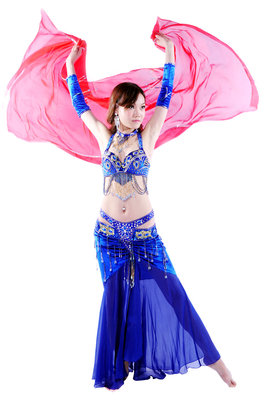 Los trajes profesionales de la danza de vientre del color rojo, bellydancing equipan la talla s M L
