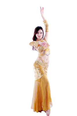 Los trajes profesionales de la danza de vientre del color rojo, bellydancing equipan la talla s M L