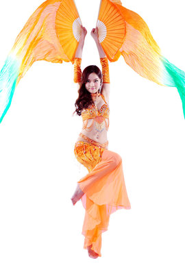 Los trajes profesionales de la danza de vientre del color rojo, bellydancing equipan la talla s M L