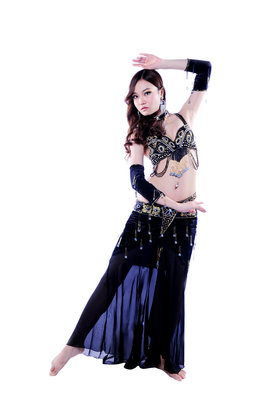 Los trajes profesionales de la danza de vientre del color rojo, bellydancing equipan la talla s M L