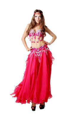 Trajes profesionales de la danza de vientre con los diamantes suaves y la tela de satén cómoda