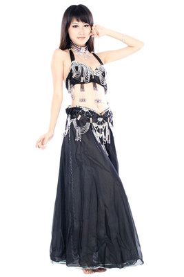 Trajes profesionales de la danza de vientre con los diamantes suaves y la tela de satén cómoda