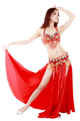 Trajes profesionales magníficos atractivos de la danza del vientre con el OEM moldeado de las franjas
