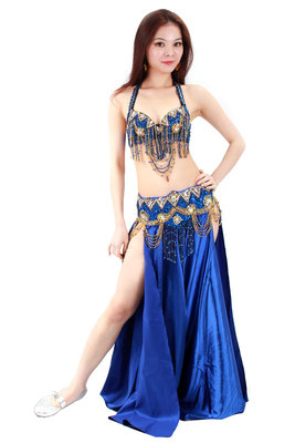 Trajes profesionales magníficos atractivos de la danza del vientre con el OEM moldeado de las franjas