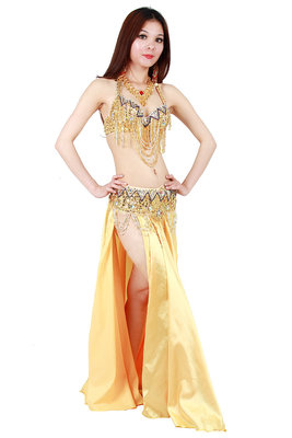 Trajes profesionales magníficos atractivos de la danza del vientre con el OEM moldeado de las franjas