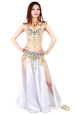 Trajes profesionales magníficos atractivos de la danza del vientre con el OEM moldeado de las franjas