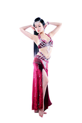 Trajes profesionales de clase superior de la danza de vientre del sujetador y de la falda, desgaste de la danza del vientre
