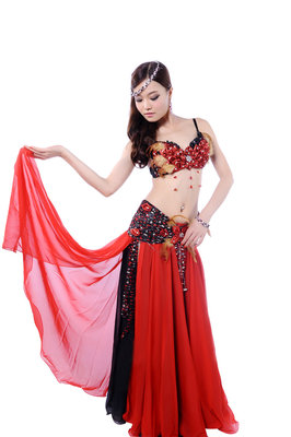 Traje acodado del bellydance de la flor con los diamantes shinning coloridos