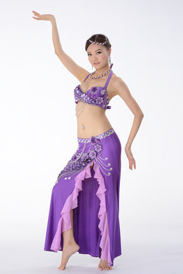 Top y falda hermosos del sujetador de los trajes de la danza de vientre del funcionamiento