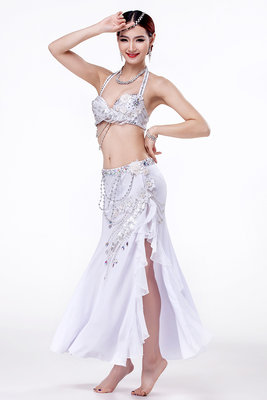 Top y falda hermosos del sujetador de los trajes de la danza de vientre del funcionamiento