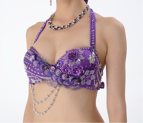 Top y falda hermosos del sujetador de los trajes de la danza de vientre del funcionamiento