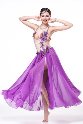 Sistema magnífico del vestido del traje de la bailarina de la danza del vientre de las muchachas con diseño del bordado 3D