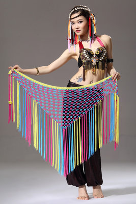 Desgaste de la práctica de la correa de la danza del vientre de la malla del triángulo de la Argentina del color de combinación