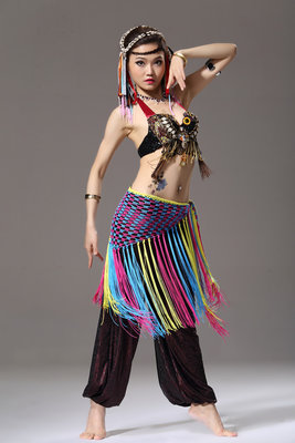 Desgaste de la práctica de la correa de la danza del vientre de la malla del triángulo de la Argentina del color de combinación