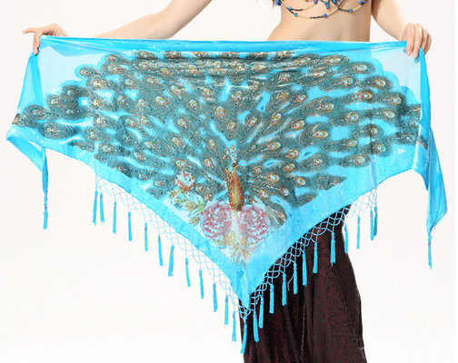 Moda atractiva de la quemadura del terciopelo del triángulo de vientre de la danza de la bufanda diy profesional de la cadera