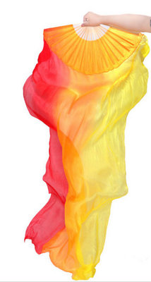 Vertical color combination belly dance accessories / belly dance silk fans