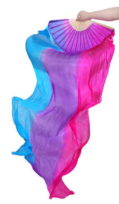 Vertical color combination belly dance accessories / belly dance silk fans