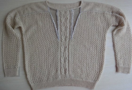 Ropa de moda para mujer, suéteres del jersey de las señoras con diseños de cable delantero de centro