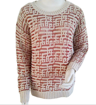 Suéteres redondos del jersey de las señoras de la rejilla del laberinto del cuello con la manga larga para el otoño, invierno